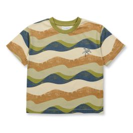 Kids T-shirt with wave print model ANTON | SENSE ORGANICS