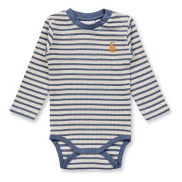 Baby bodysuit blue-grey pear motif model VARIN | SENSE ORGANICS
